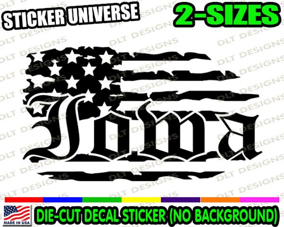 Iowa Distressed Flag State Car Window Decal Bumper Sticker USA | Etsy