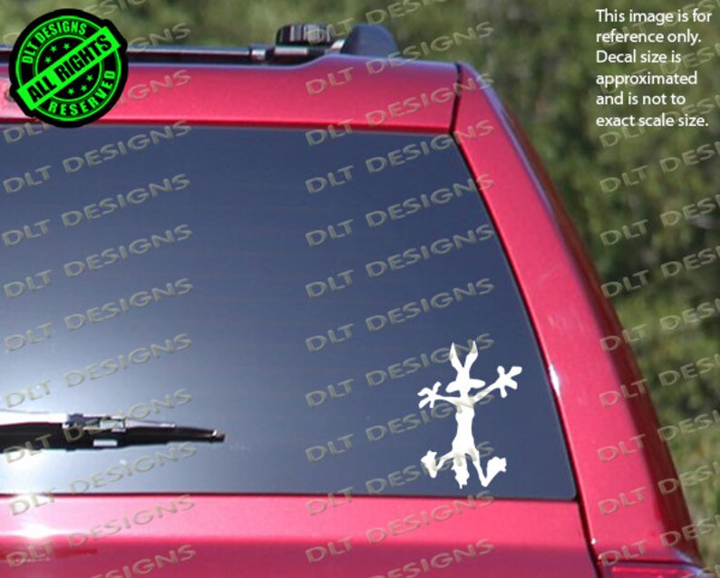 Coyote Cartoon Splat Funny Car Window Decal Bumper Sticker - Etsy