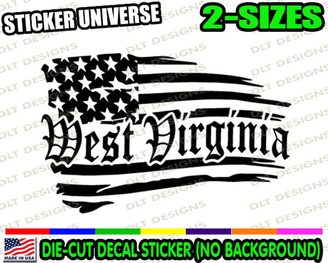 West Virginia Distressed Flag State Car Window Decal Bumper Sticker ...
