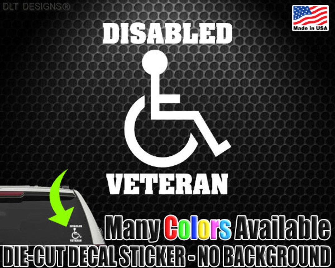 Disabled Veteran Wheelchair Symbol Car Truck Window Decal Bumper ...