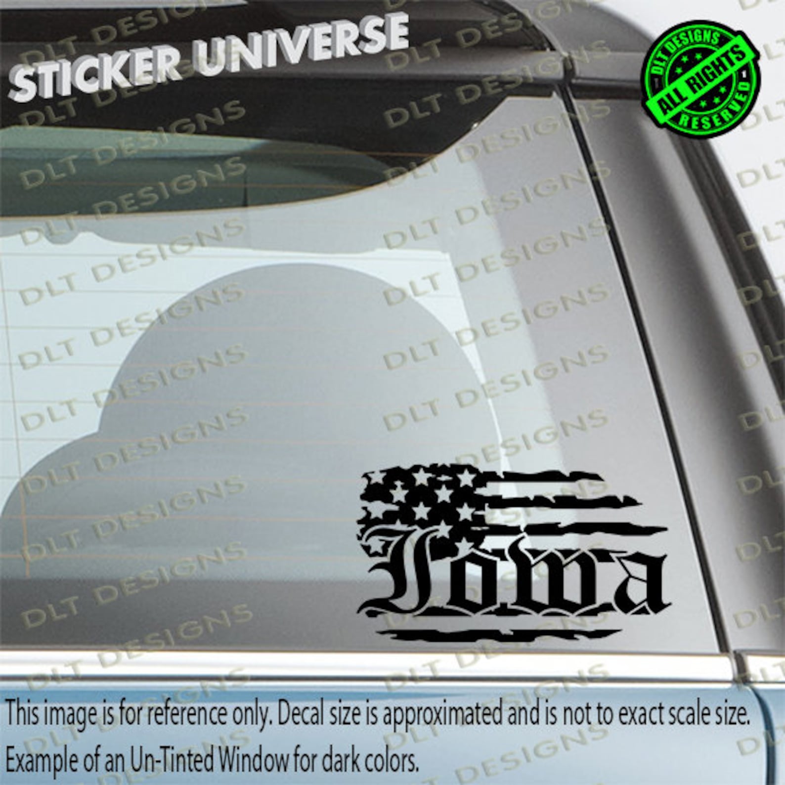 Iowa Distressed Flag State Car Window Decal Bumper Sticker USA | Etsy