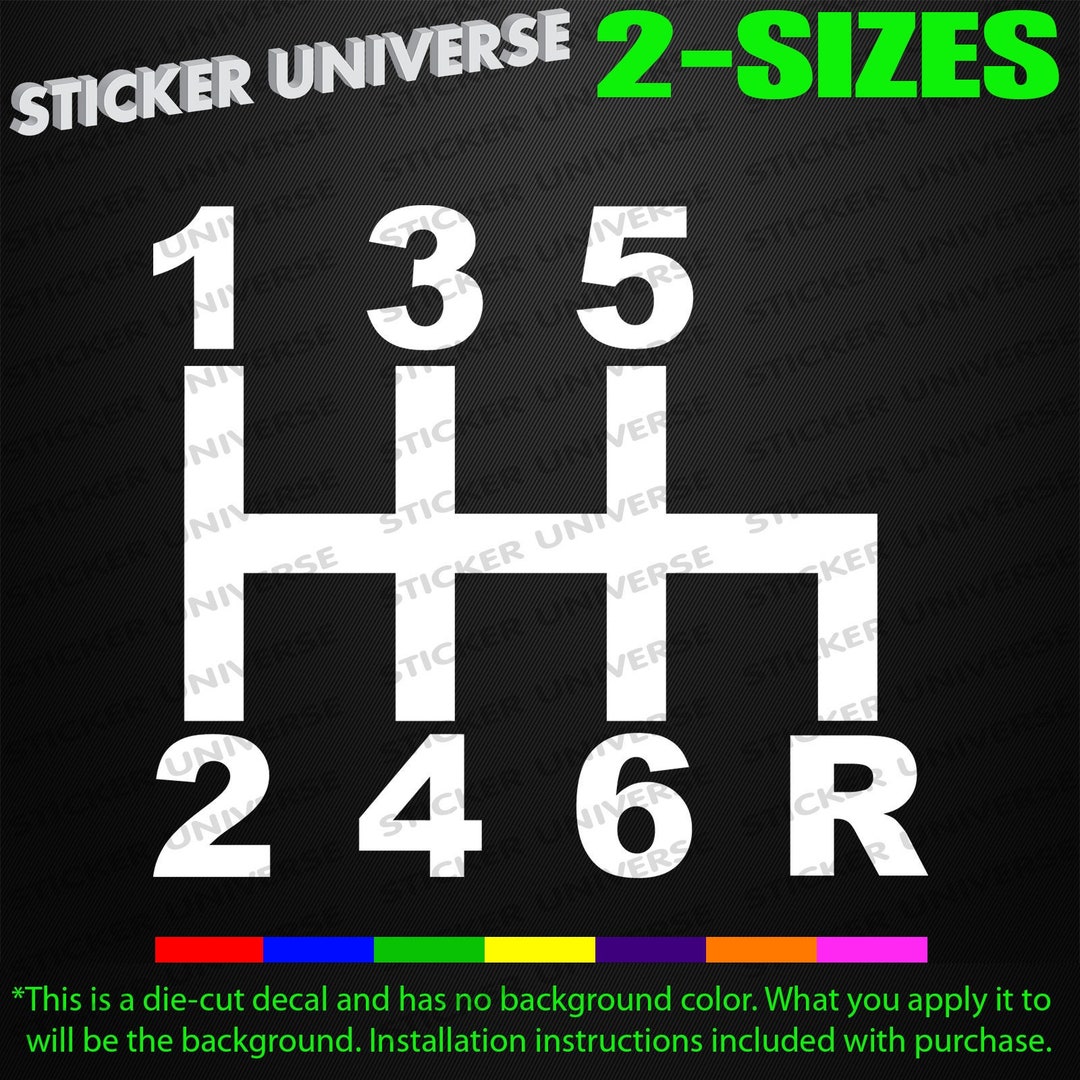 STICK SHIFT Gear Selection Car Window Decal Sticker Manual Transmission ...