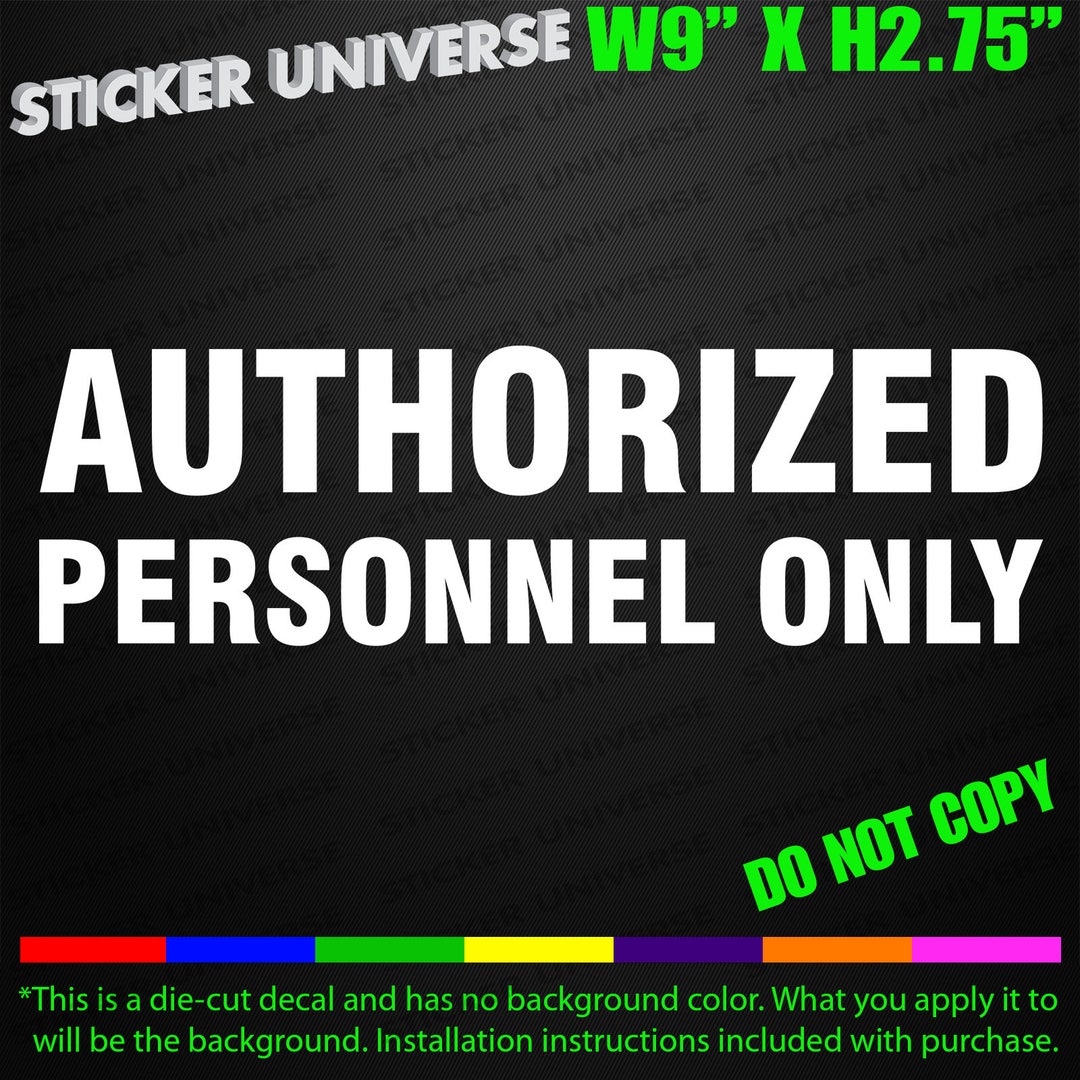 AUTHORIZED PERSONNEL ONLY Vinyl Door Business Store Sign Decal Sticker ...