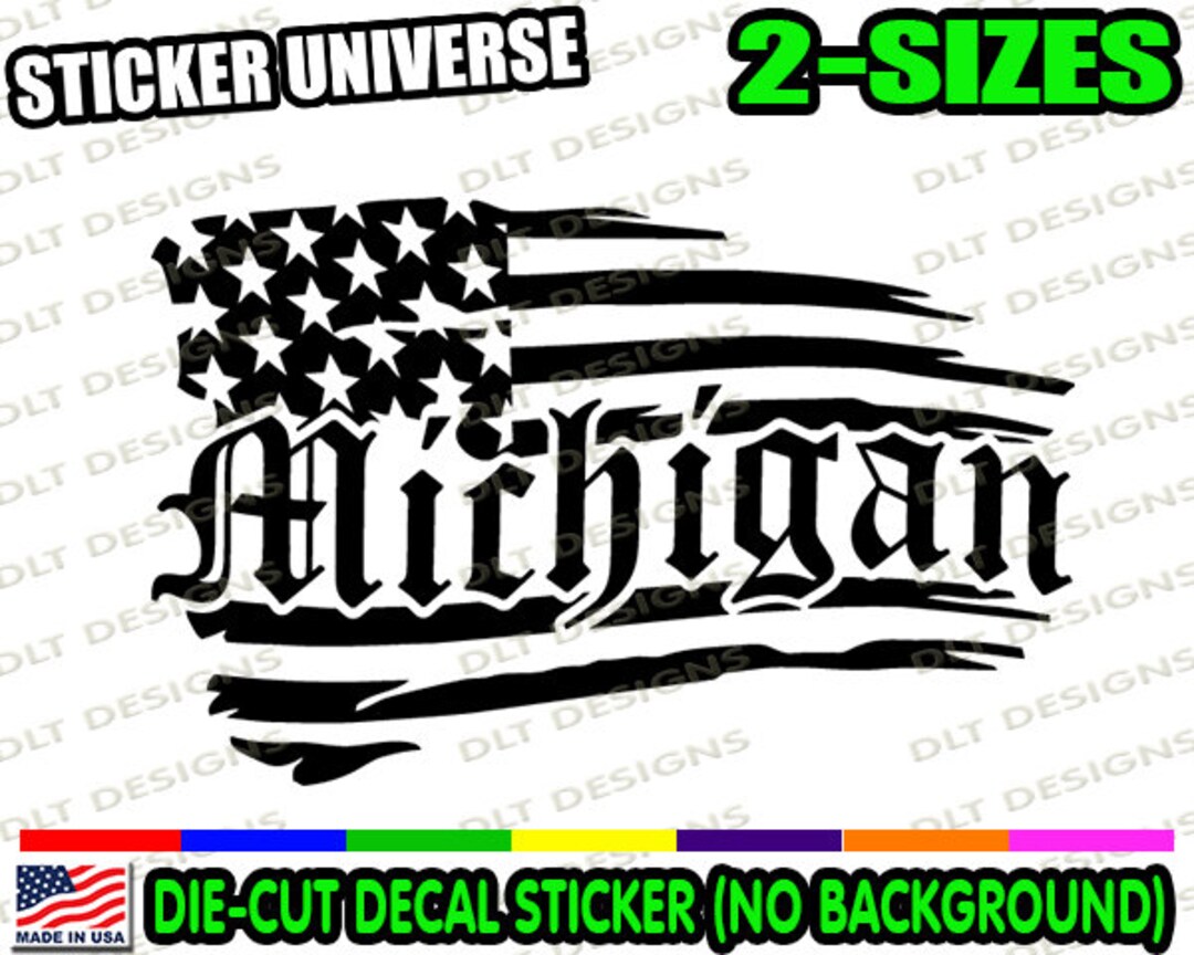 Michigan Distressed Flag State Car Window Decal Bumper Sticker USA ...