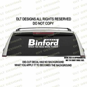 Binford When You Need Power Large Banner 22 X 6 Wide Car Window Decal ...