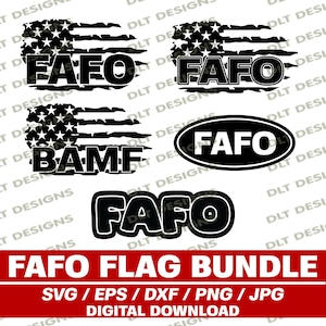SVG FAFO Flag Bundle Distressed Flag Digital Downloadable Cut Design ...