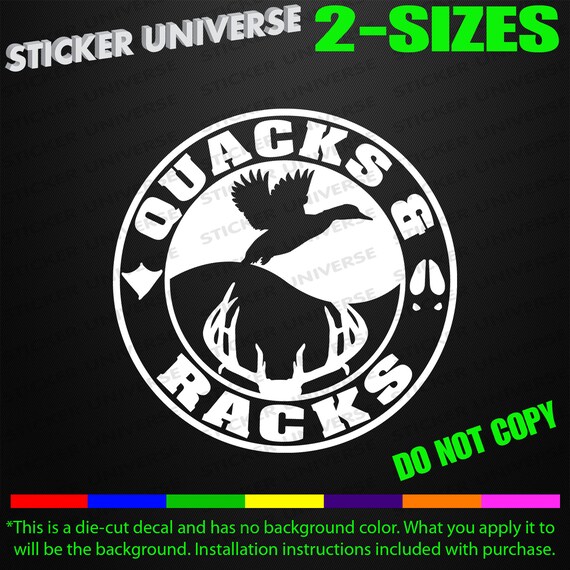 Quacks & Racks Duck Deer Hunting Season Car Window Decal | Etsy