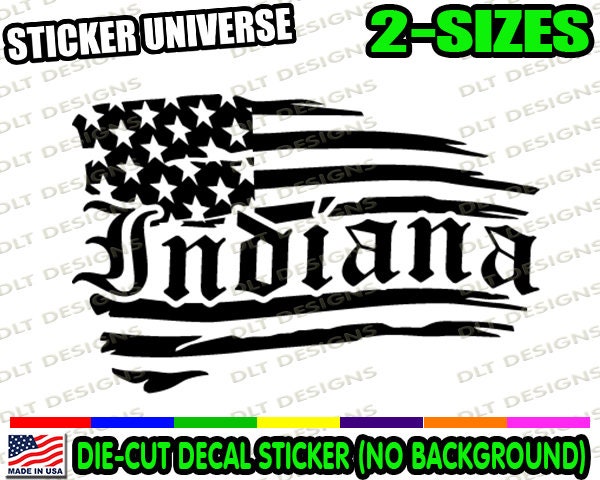 Indiana Distressed Flag State Car Window Decal Bumper Sticker | Etsy