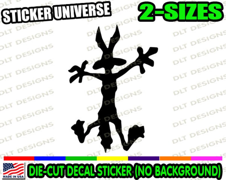 Coyote Cartoon Splat Funny Car Window Decal Bumper Sticker - Etsy