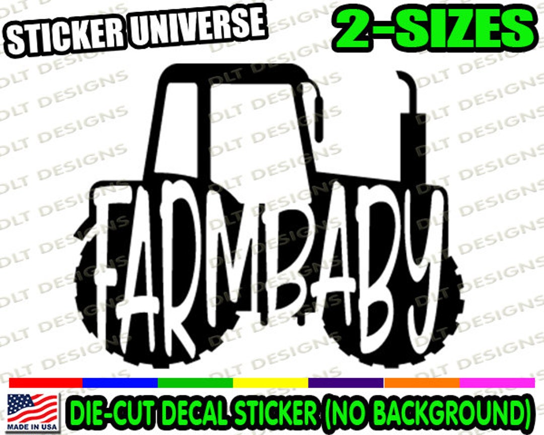 Farm Baby Tractor Window Decal Bumper Sticker Farmer Farming Farm Boy ...
