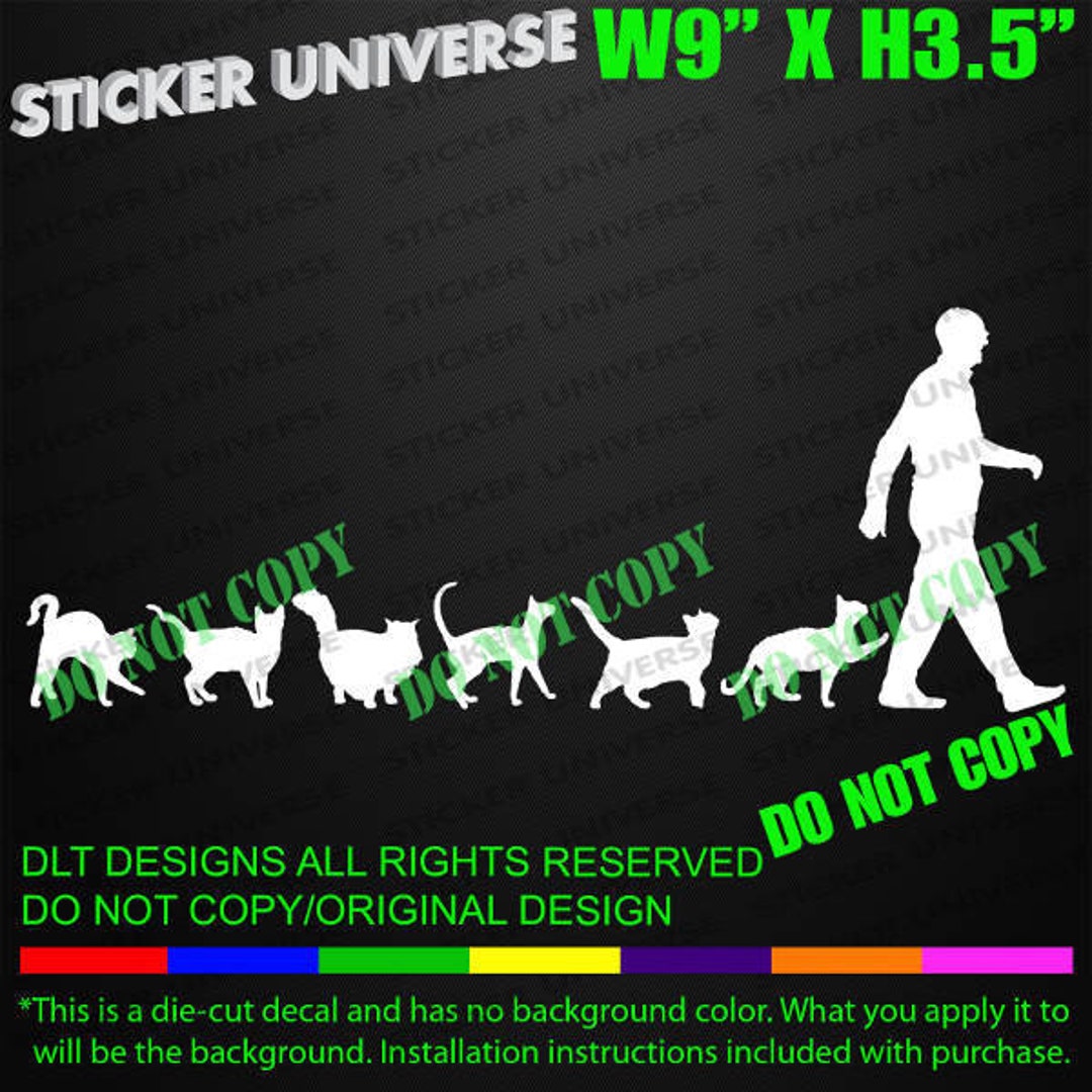 Cats Crazy Old Cat Man Cute Funny Car Window Decal Bumper Sticker Lady ...