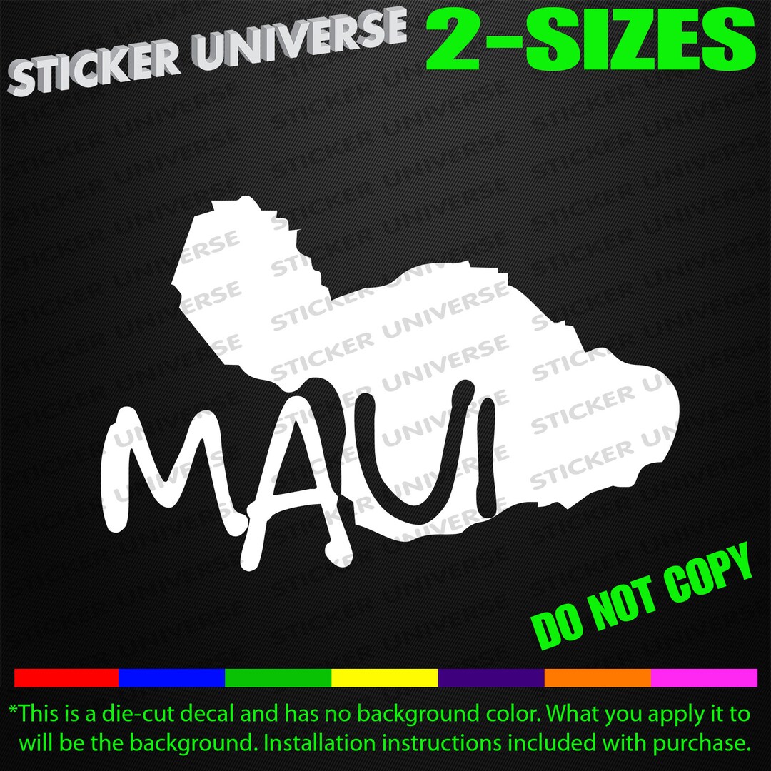 Maui Island Car Window Decal Bumper Sticker Tropical Hawaii Aloha ...