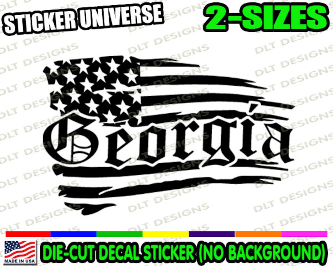 Georgia Distressed Flag State Car Window Decal Bumper Sticker USA ...