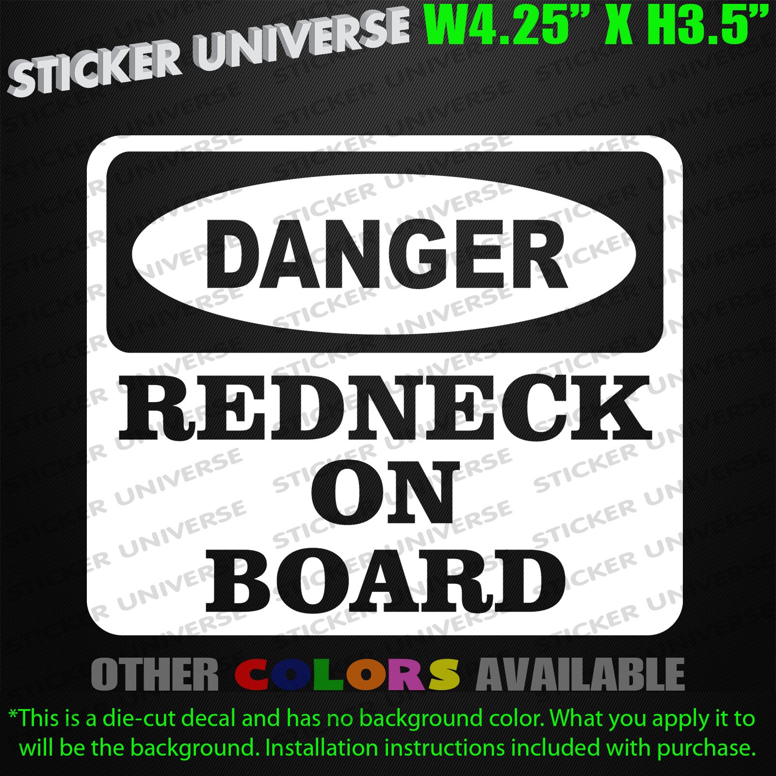 Danger Redneck on Board Funny Car Window Decal Bumper Sticker | Etsy