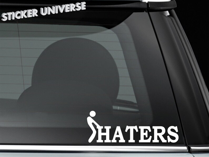 Fck Haters Funny Car Window Decal Sticker Laptop Stick Figure | Etsy