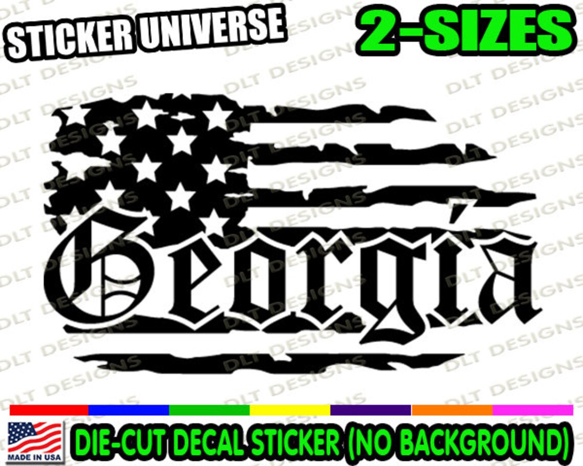 GEORGIA Distressed U.S. Flag Car Truck Window Decal Bumper - Etsy