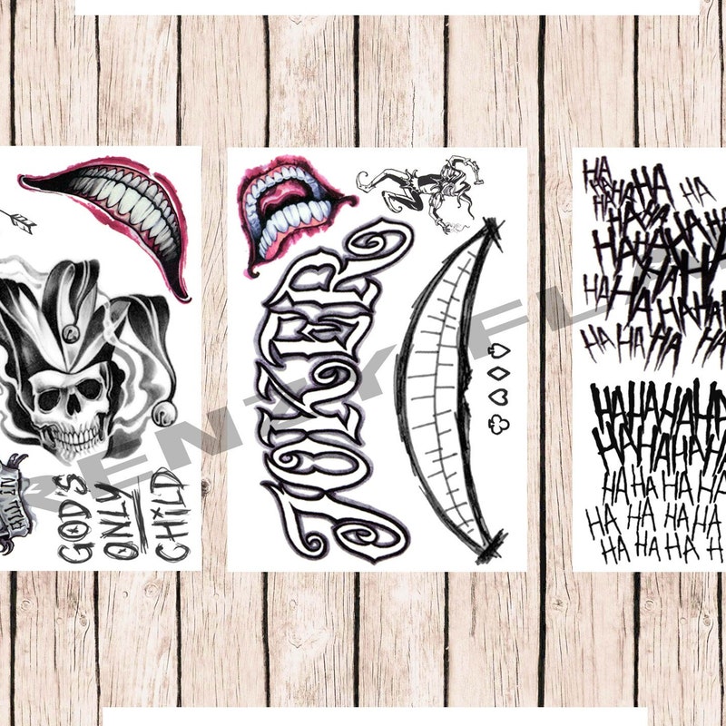 Joker Costume Tattoos - Etsy