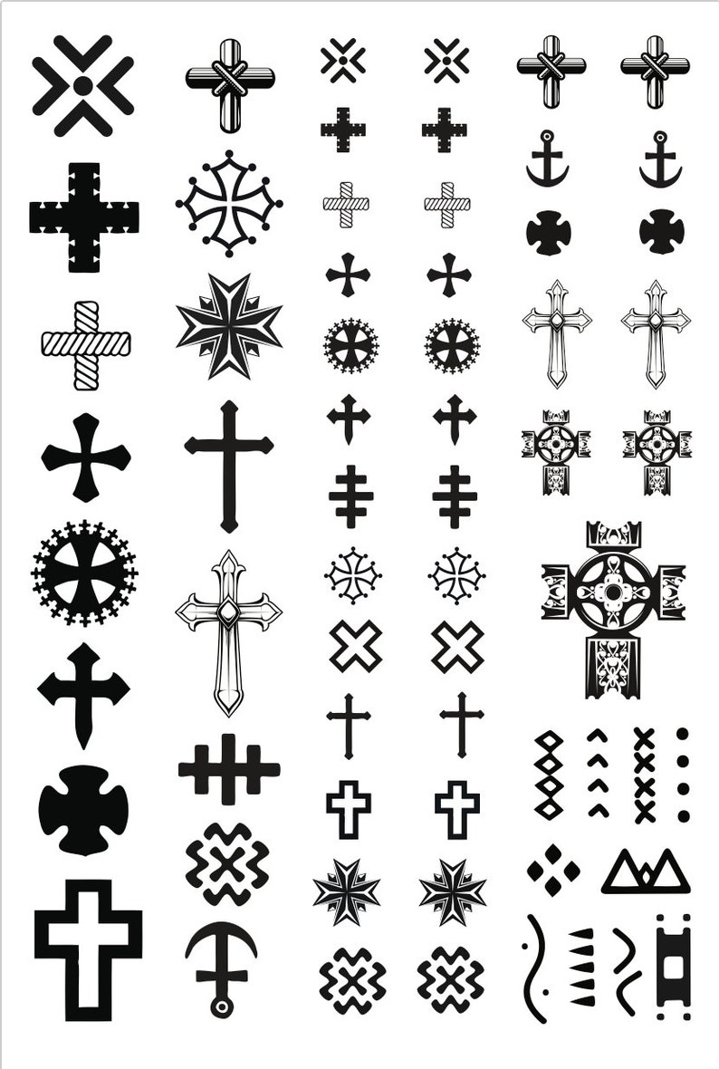 Tiny Crosses Temporary Tattoos Adorn Your Ears Fingers Etsy