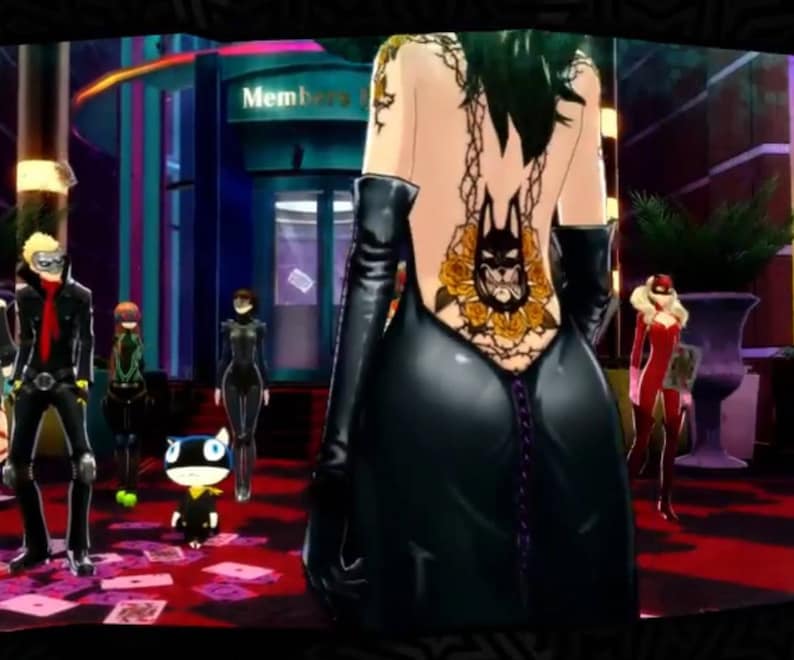 Shadow Sae From Persona 5 Temporary Tattoos for Cosplayers. Back Dog ...