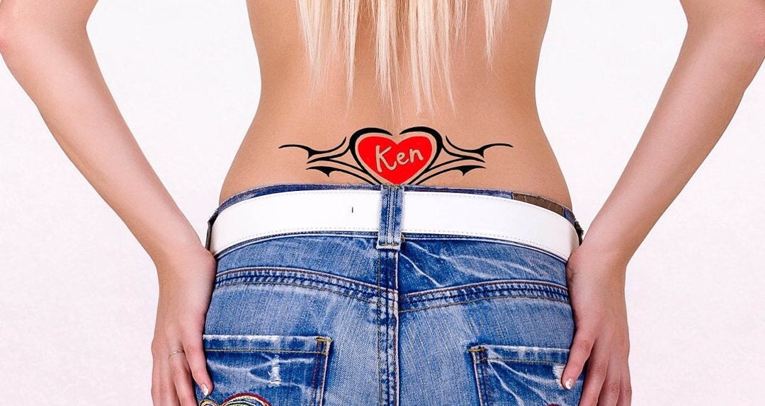 Tramp Stamp Temporary Tattoo, Funny Tattoo for Costume. 3 Copies in ...