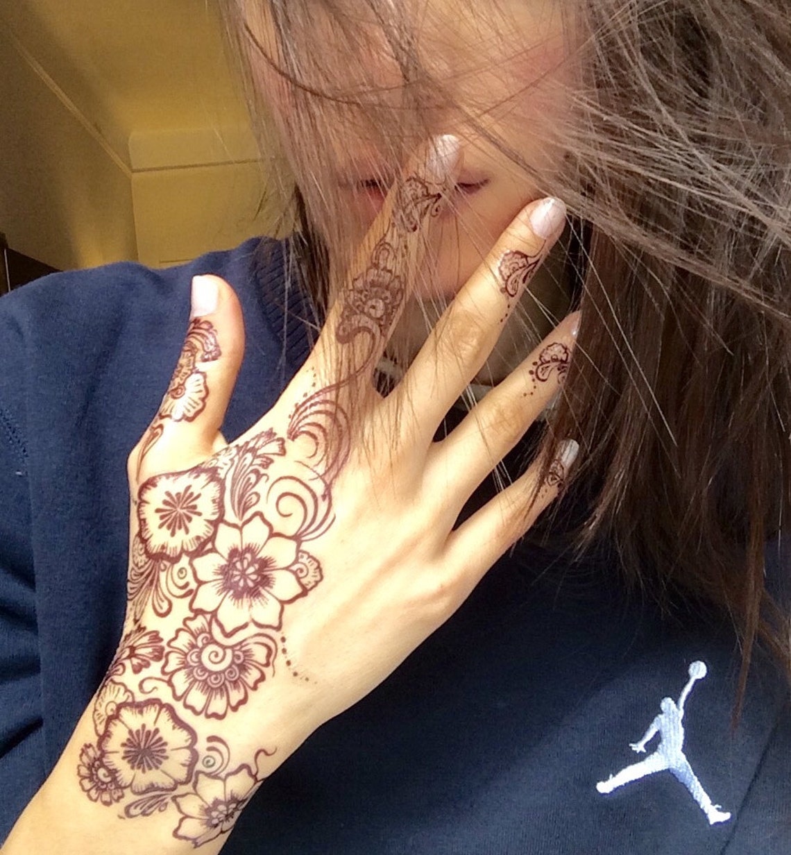Henna Temporary Tattoo. Pack of 2. Floral Pattern. Water | Etsy