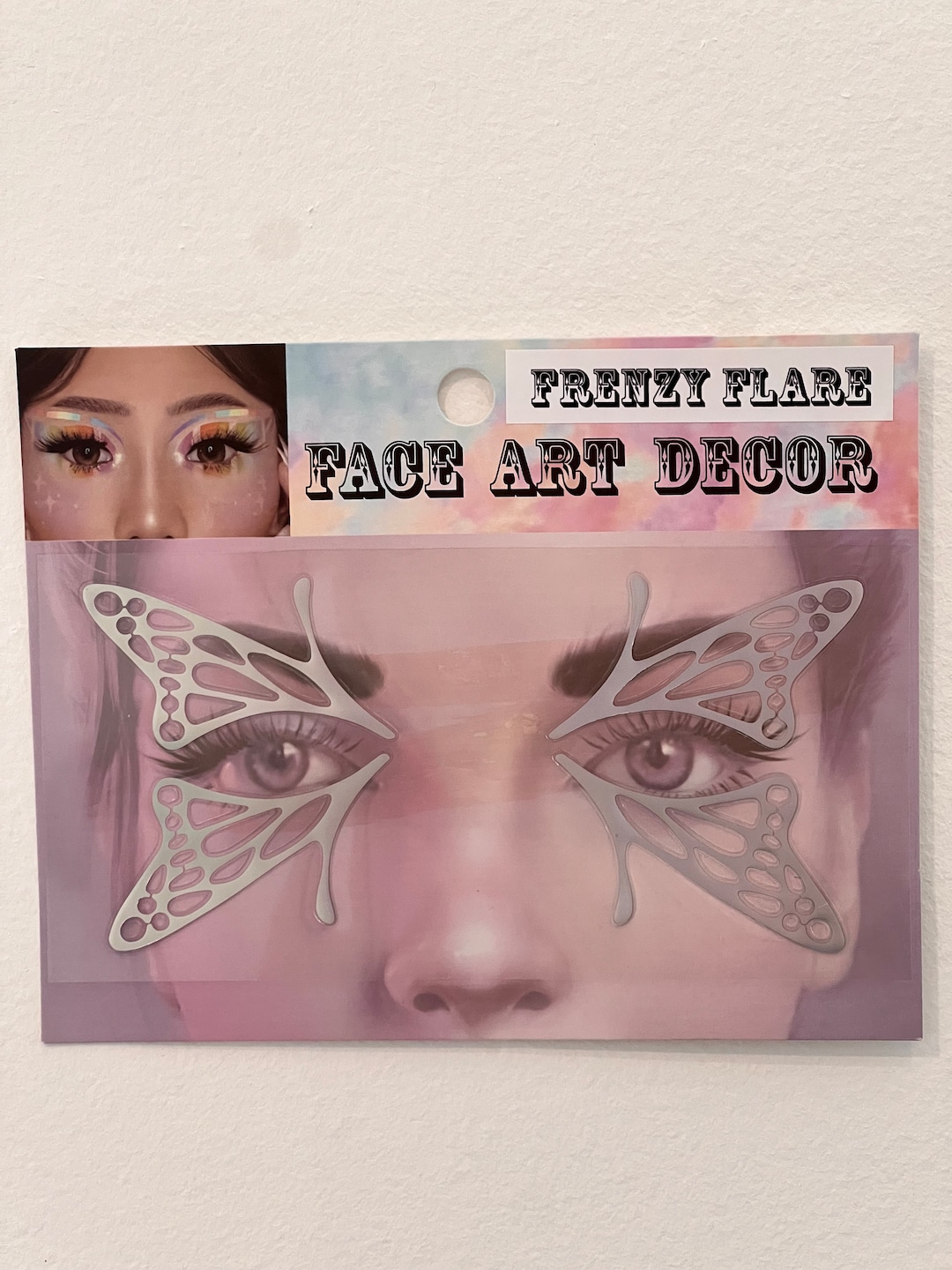 Butterfly Face Sticker. Fairy Creature Costume Accessory. Holographic ...