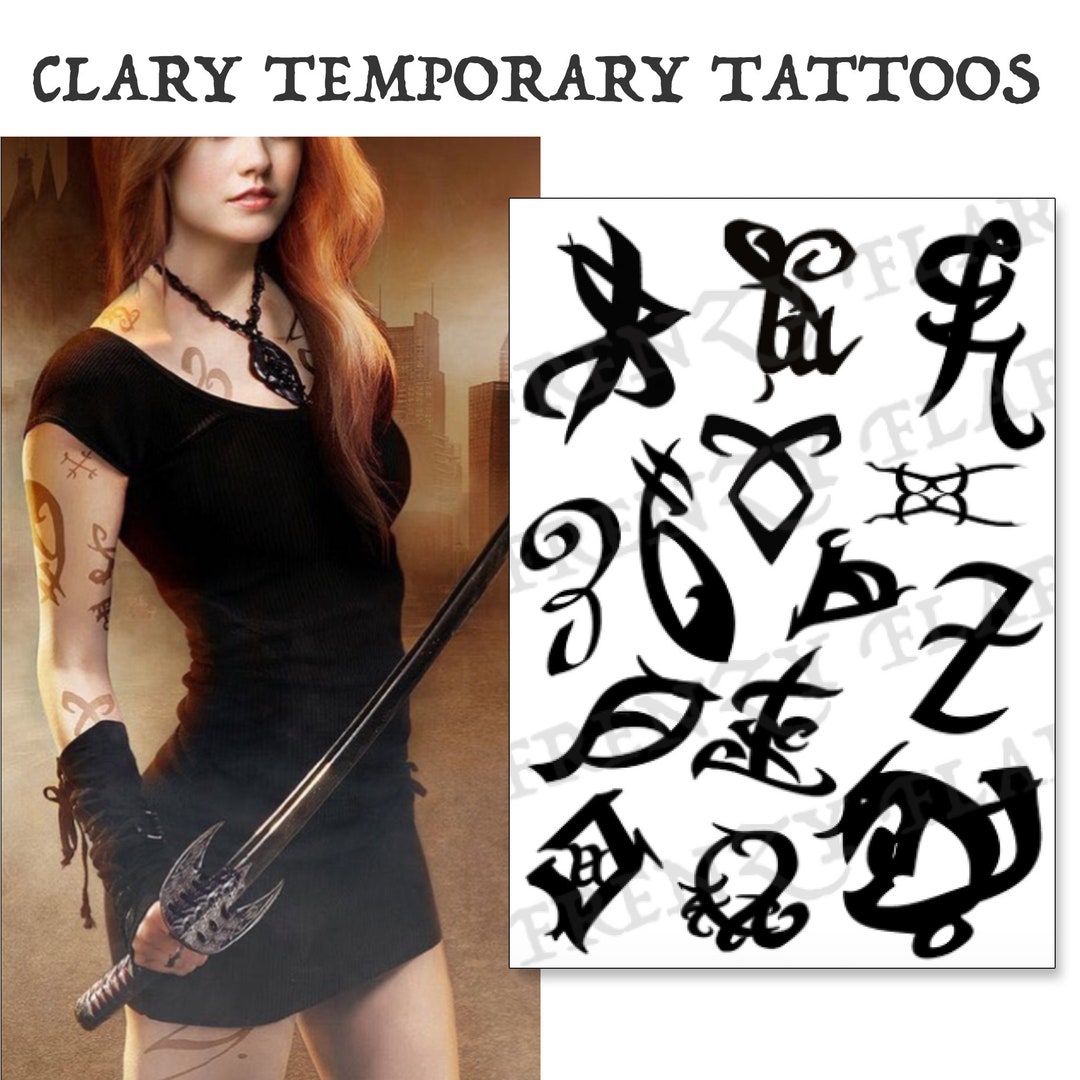 Clary Fray Shadow Hunters Full Set Temporary Tattoos for Cosplayers. 14 ...