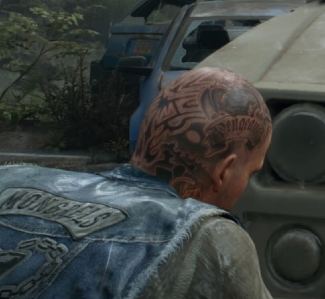 Boozer Temporary Tattoos, William Gray From Days Gone Head Designs for ...