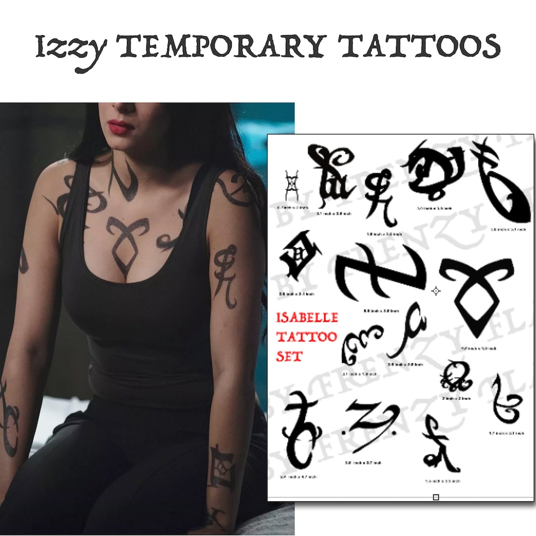 Isabelle Shadowhunters Temporary Tattoos, Full Set of Runes. 15 Desings ...