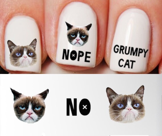 Grumpy Cat Nail Decals