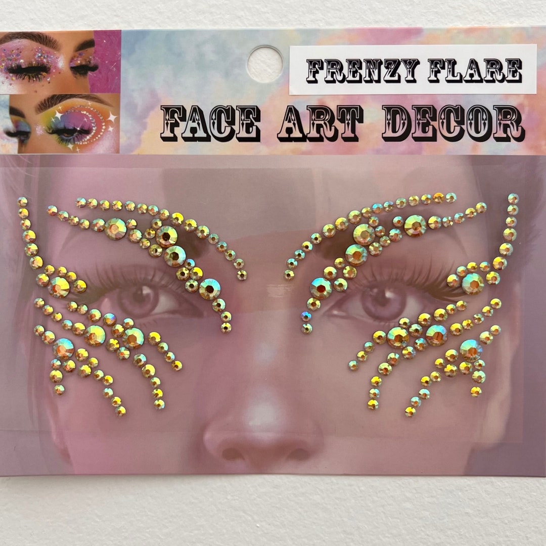 Gold Mermaid Face Crystals for Costume, Carnival or Festivals. Princess ...