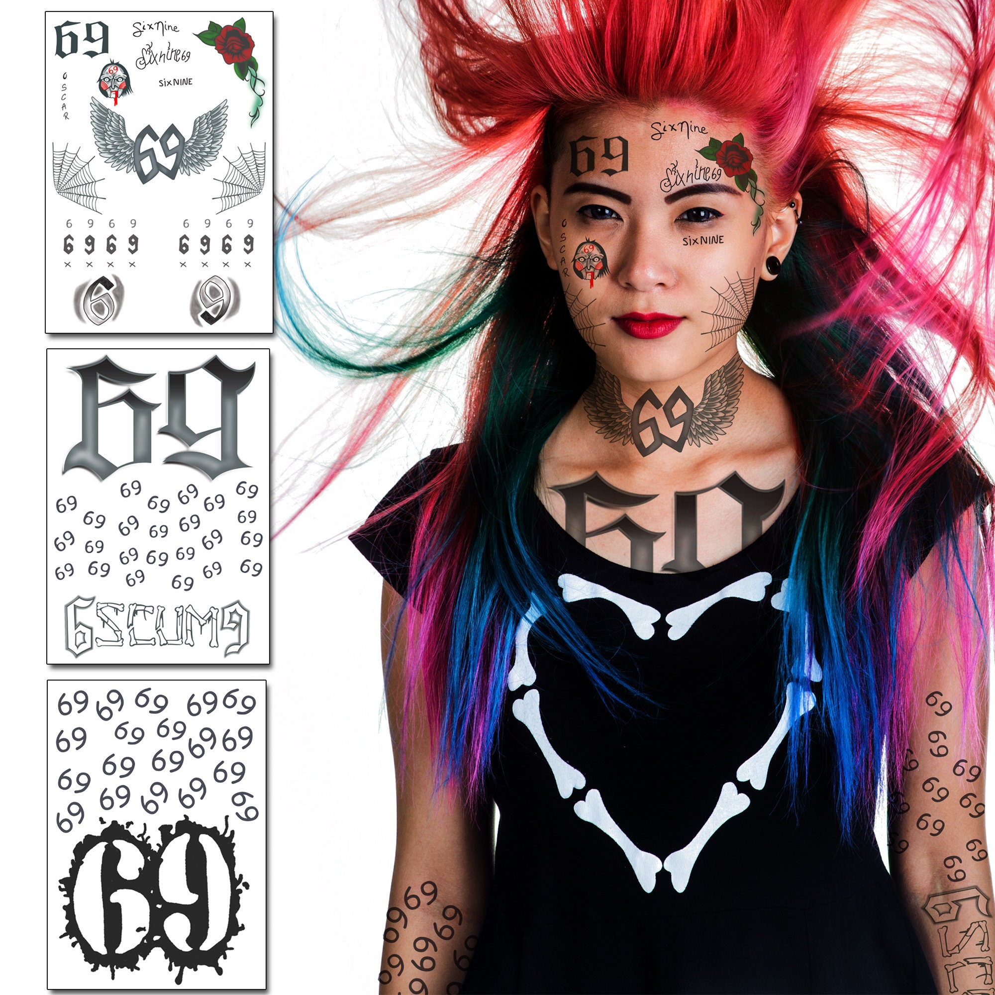 Tekashi 6ix9ine Temporäre Tattoos für Gesicht und Körper. - Etsy Schweiz