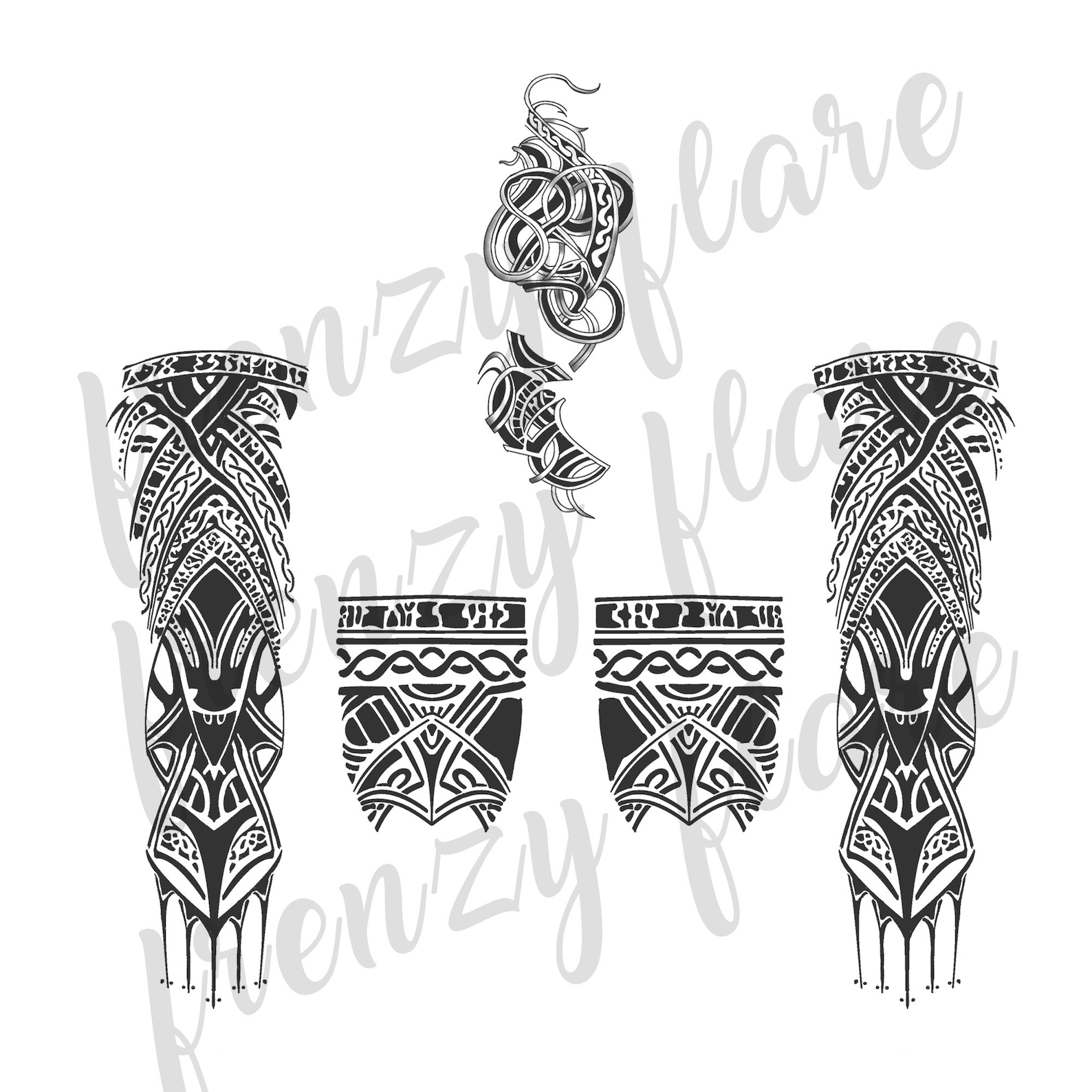 Odin GOW Temporary Tattoos for Cosplayers, Viking Style Runes Tattoo ...