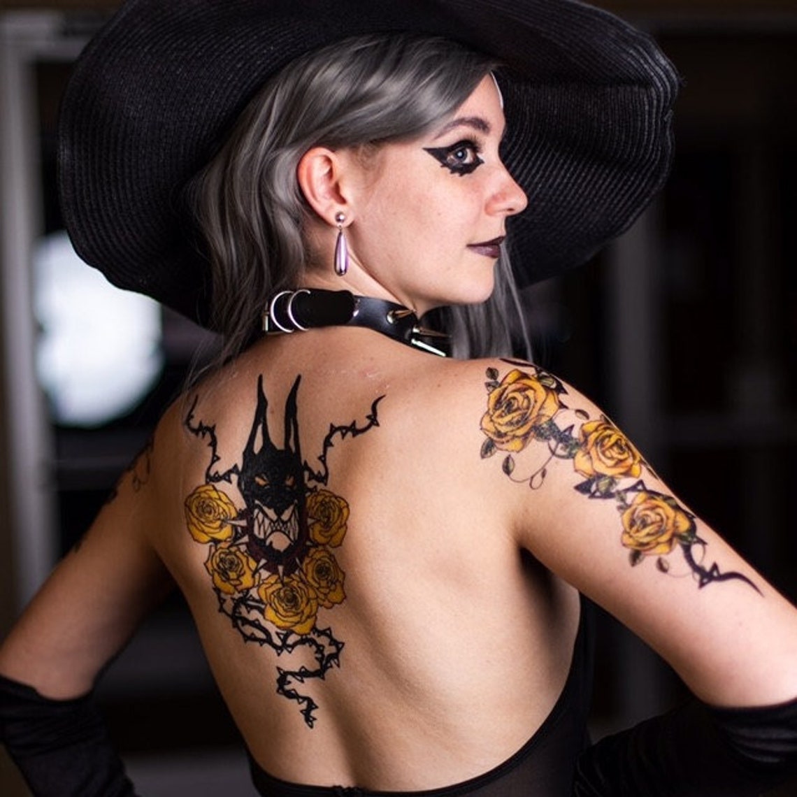 Shadow Sae From Persona 5 Temporary Tattoos for Cosplayers. Back Dog ...