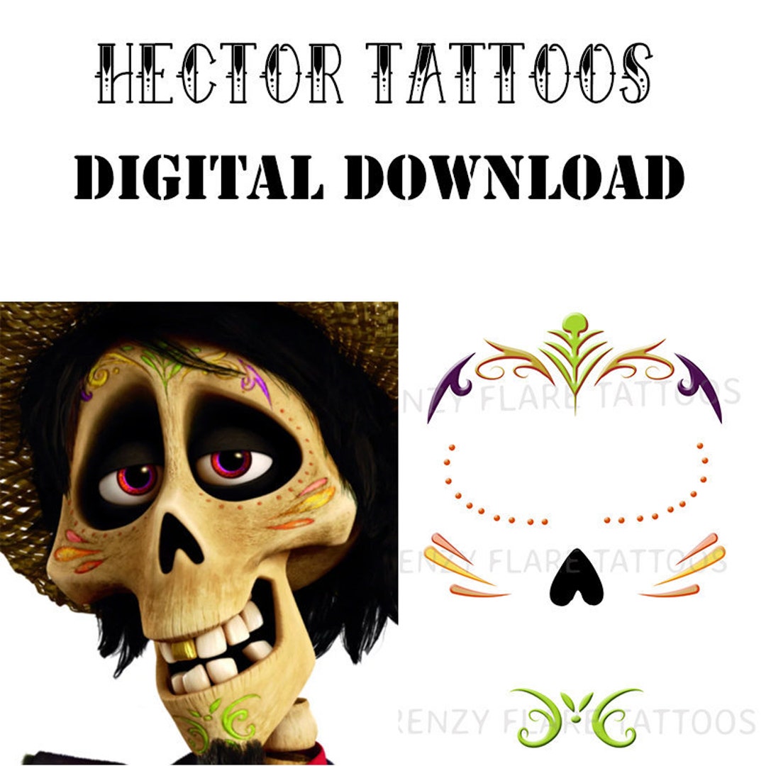 Hector Temporary Tattoo Designs From Coco Movie. Digital Download. No ...