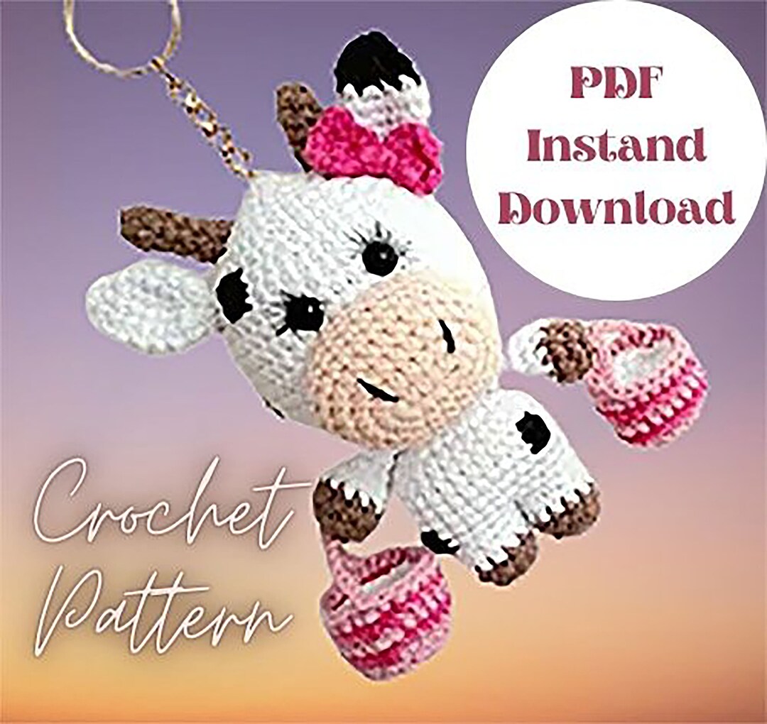 Little Cow With Buckets of Milk Keychain Pdf Pattern, Amigurumi ...