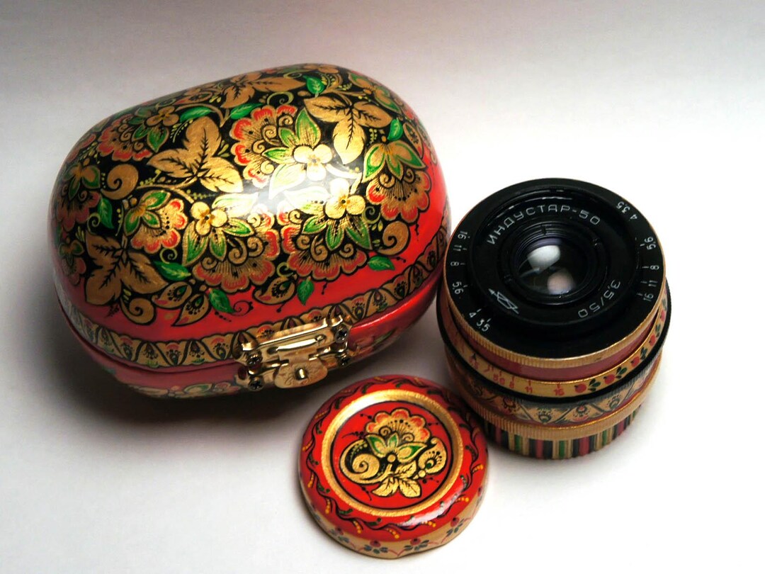 Industar-50 Soviet USSR LTM39 Lens. New Design. Stylized as Hohloma ...