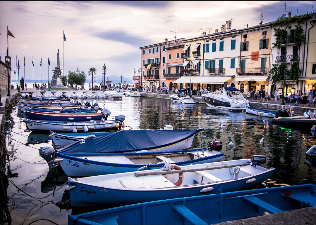 Original Color Photograph Boats in Verona, Italy Lake Garda - Etsy