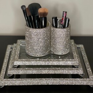 Sparkling Glam Rhinestone Decorative Tray - Luxurious Crystal ...