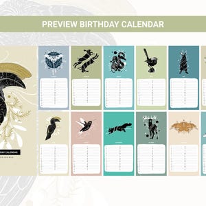 Wall Nature Calendar Colored, Perpetual Calendar, Perpetual Birthday ...