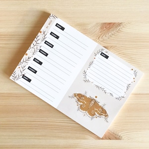 Botanical & Emperor Moth Weekly Planner Pad (A5), Desk Planner, Insect ...