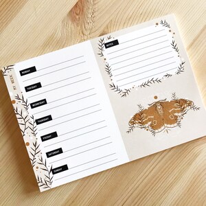 Botanical & Emperor Moth Weekly Planner Pad (A5), Desk Planner, Insect ...