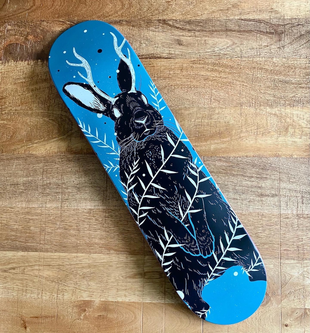 Unique Jackalope Design Skateboard Deck for Wall Decor Art Deck Rabbit Illustration - Etsy