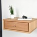 Small Floating Bedside Table in Solid Oak Wood With 1 Drawer - Etsy