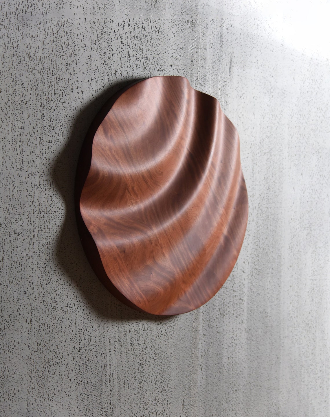 Large Solid Wood Round Sculpture With Irregular Waves - Etsy