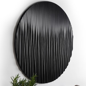 Geometric Wall Art, Wood Circular Sculpture Round Art, Abstract Minimal ...