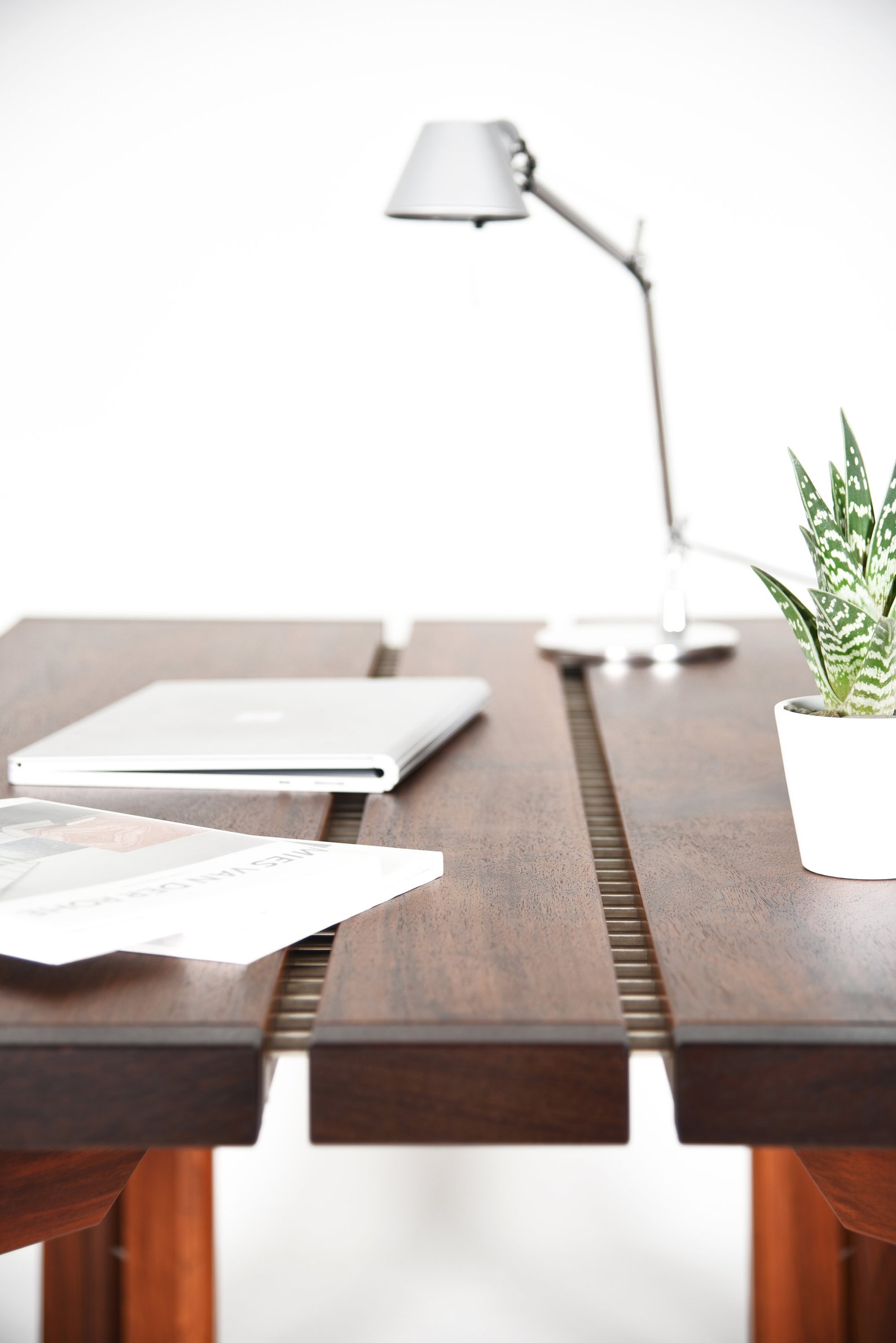 Mid Century Solid Wood Office Desk - Etsy