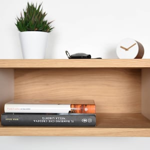 Floating Bedside Tables in Oak and Corian / Bedside Suspended in Mid ...