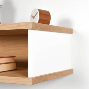 Floating Bedside Tables in Oak and Corian / Bedside Suspended in Mid ...