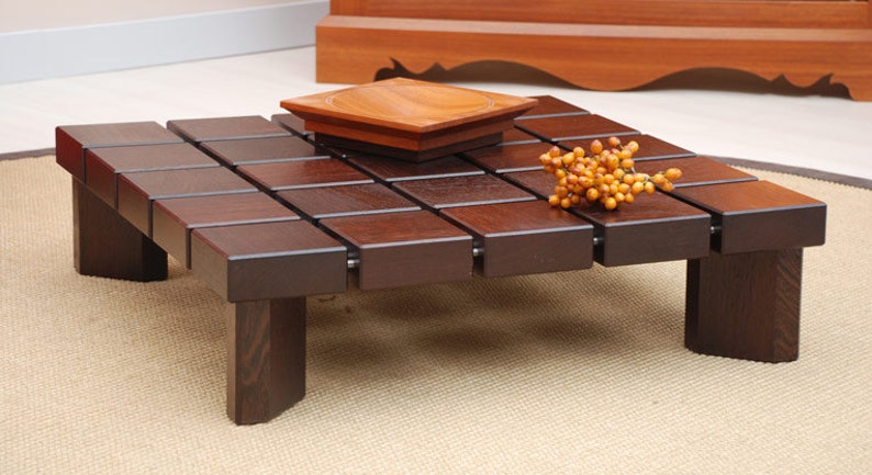 Modern Midcentury Square Wooden Coffee Table/wooden Low Design Table - Etsy